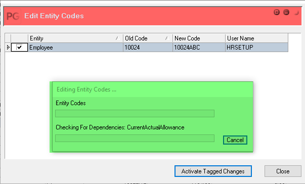 Editing Entity Codes