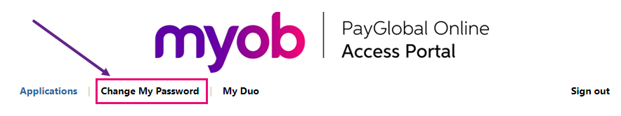 Reset PayGlobal Online Access Portal password