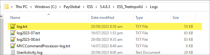 How to locate ESS and Workflow Engine (WFE) log files