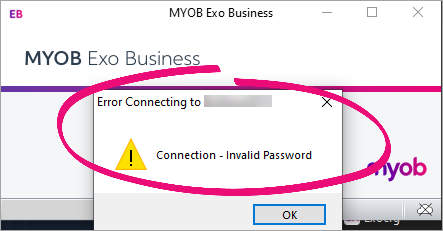 Error: "Connection - Invalid Password"