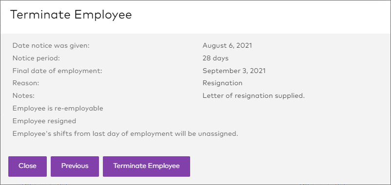 Terminating an employee