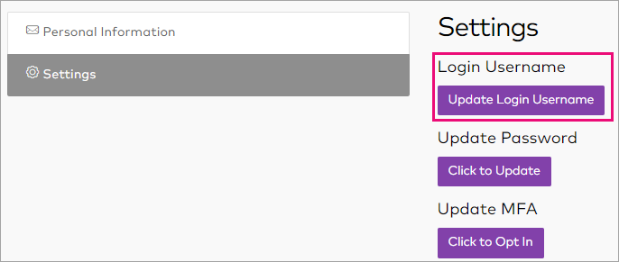 Changing your username or password