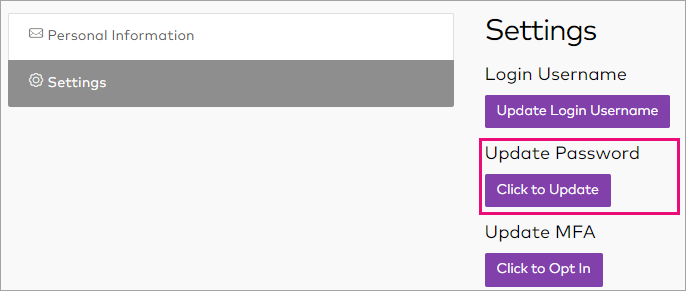 Changing your username or password