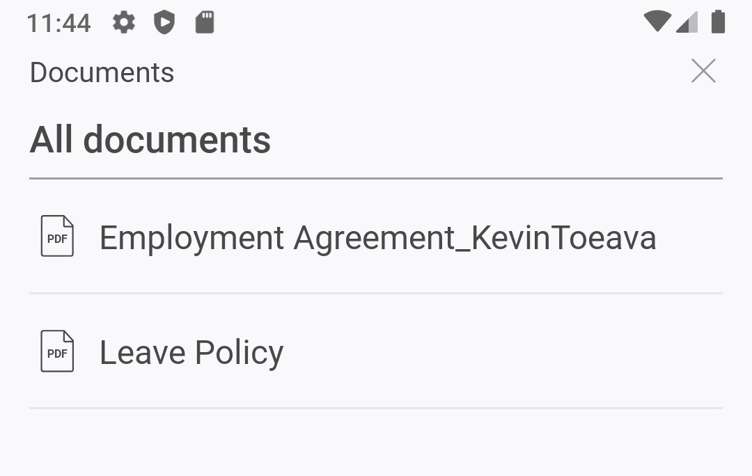 Documents and payslips