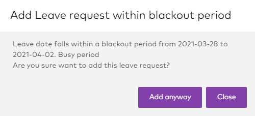 Using Blackout Periods