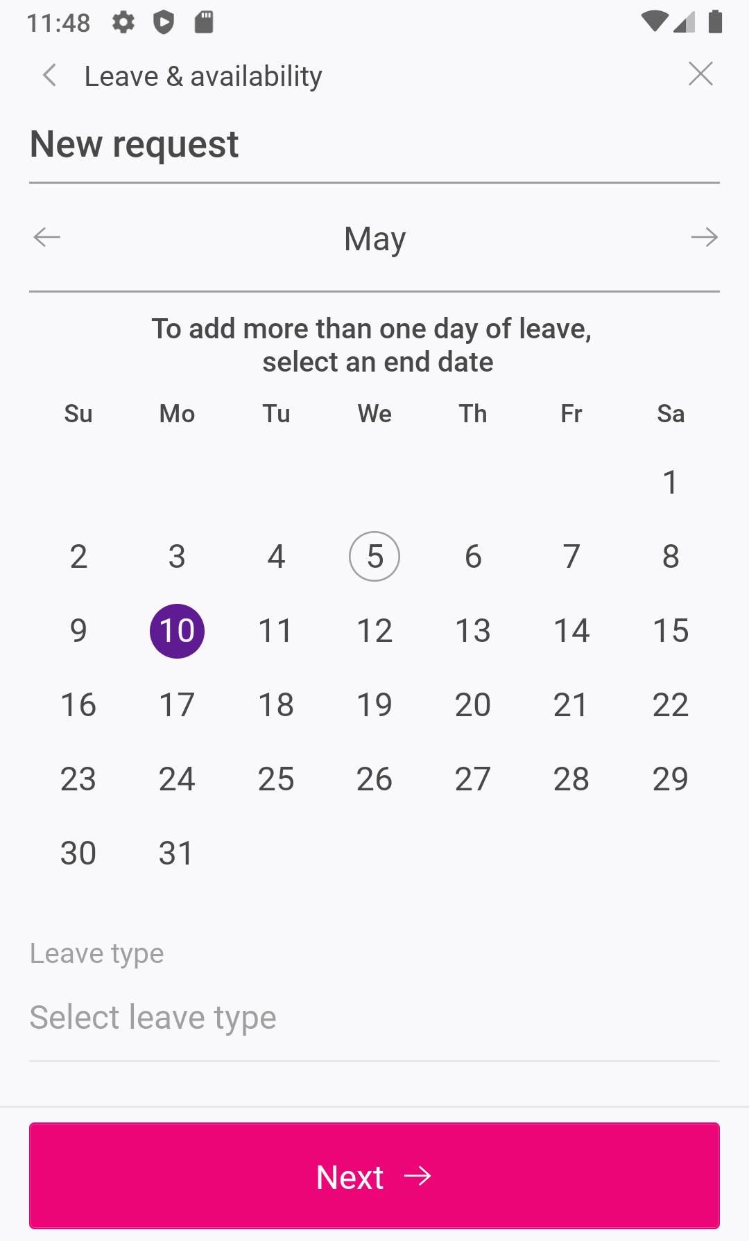 Leave and availability