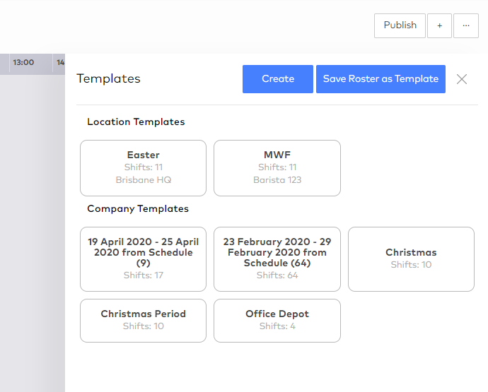 Using Roster Templates