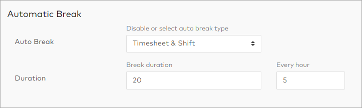 Adding breaks to shifts and timesheets automatically