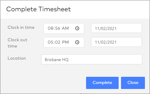 How do I complete a time entry for an employee who has not clocked for ...