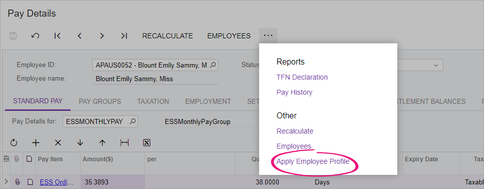 Setting up employee profiles