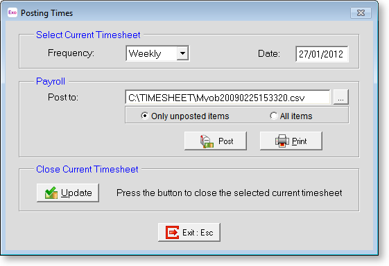 Step Five - Update Current Timesheet
