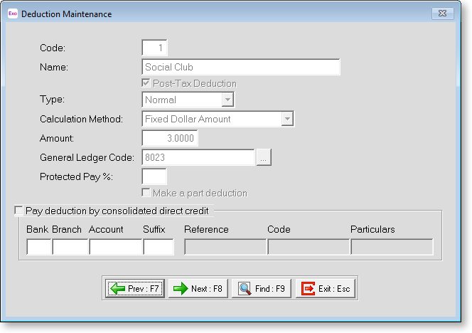 Exo Timesheet Deduction Maintenance