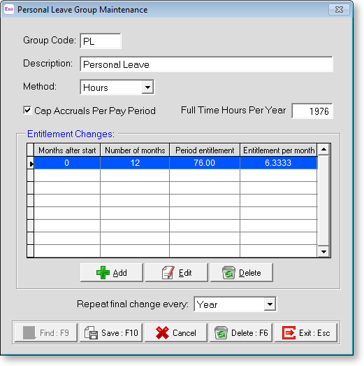 Personal Leave Groups