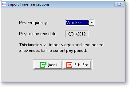 Import into Payroll