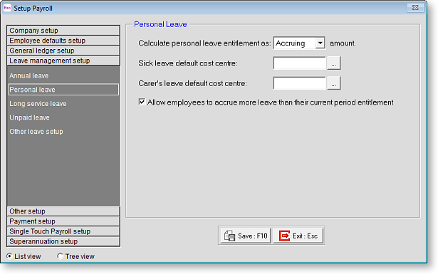 Leave Management Setup - New