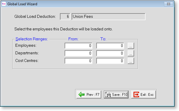 Global Loading Deductions