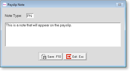 Current Pay - Payslip Note
