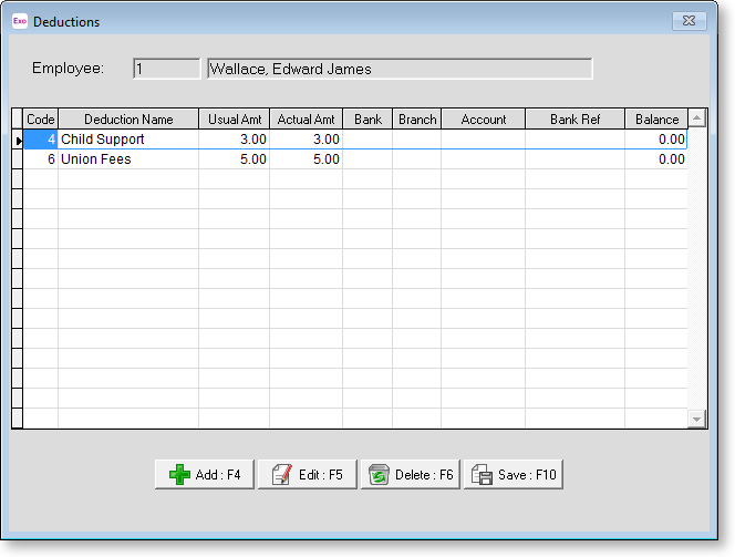 Standard Pay - Deductions