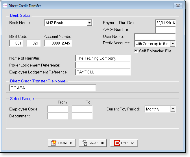 Step Four - Direct Credit Transfer
