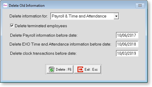Delete Old Information