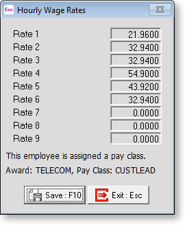 Awards and Pay Classes