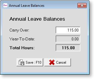 Leave Entitlements Tab