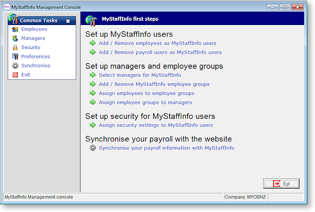MyStaffInfo First Steps