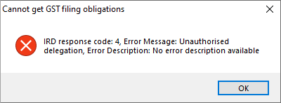 Error: "IRD response code: 4..." when filing a GST return (New Zealand)