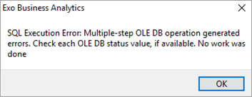 Error: "Multiple-step OLE DB operation generated errors. Check each OLE DB status value, if ...