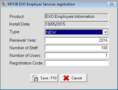 Registering MYOB EXO Employer Services
